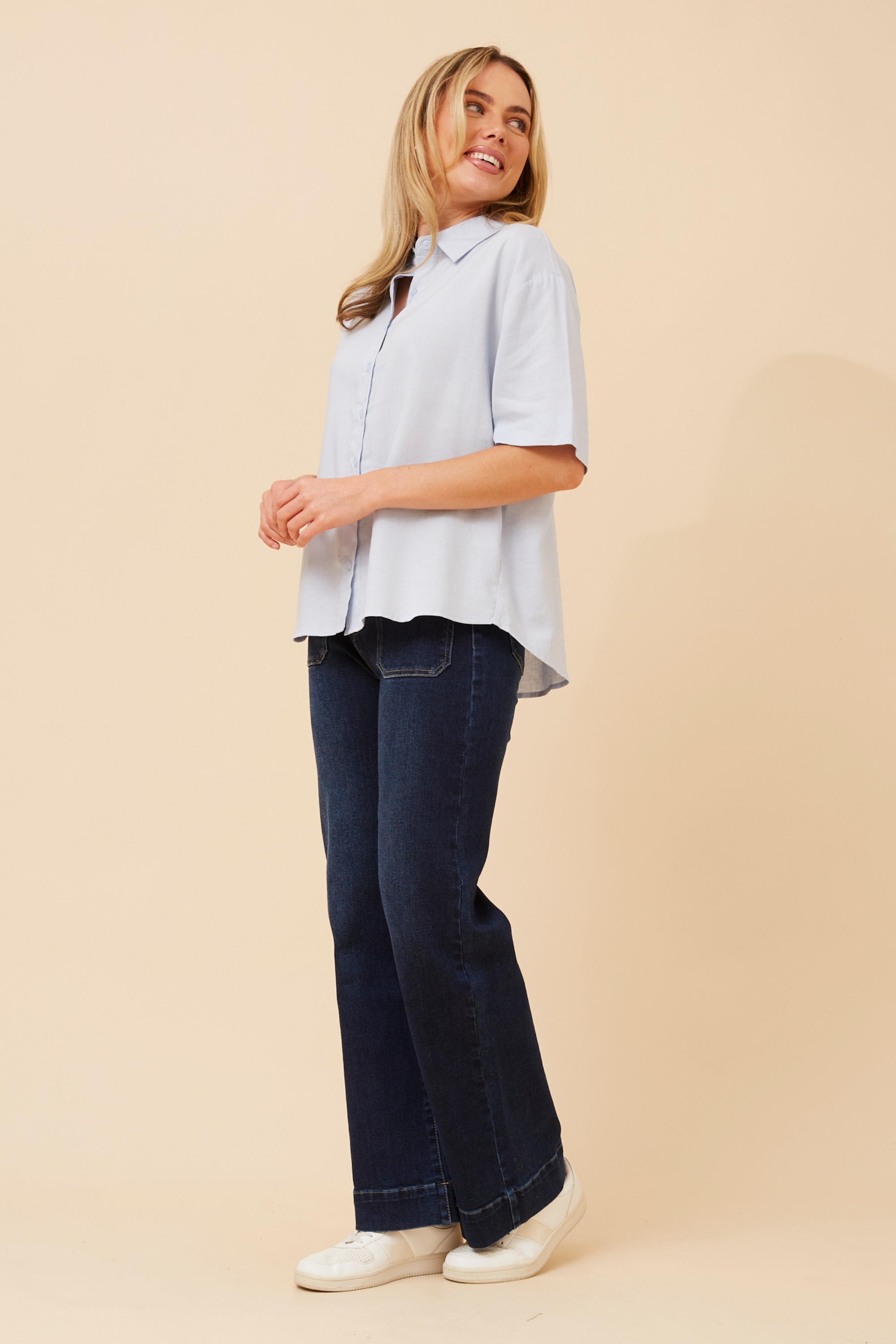 Caleb linen blend top & Buy Online & Femme Connection
