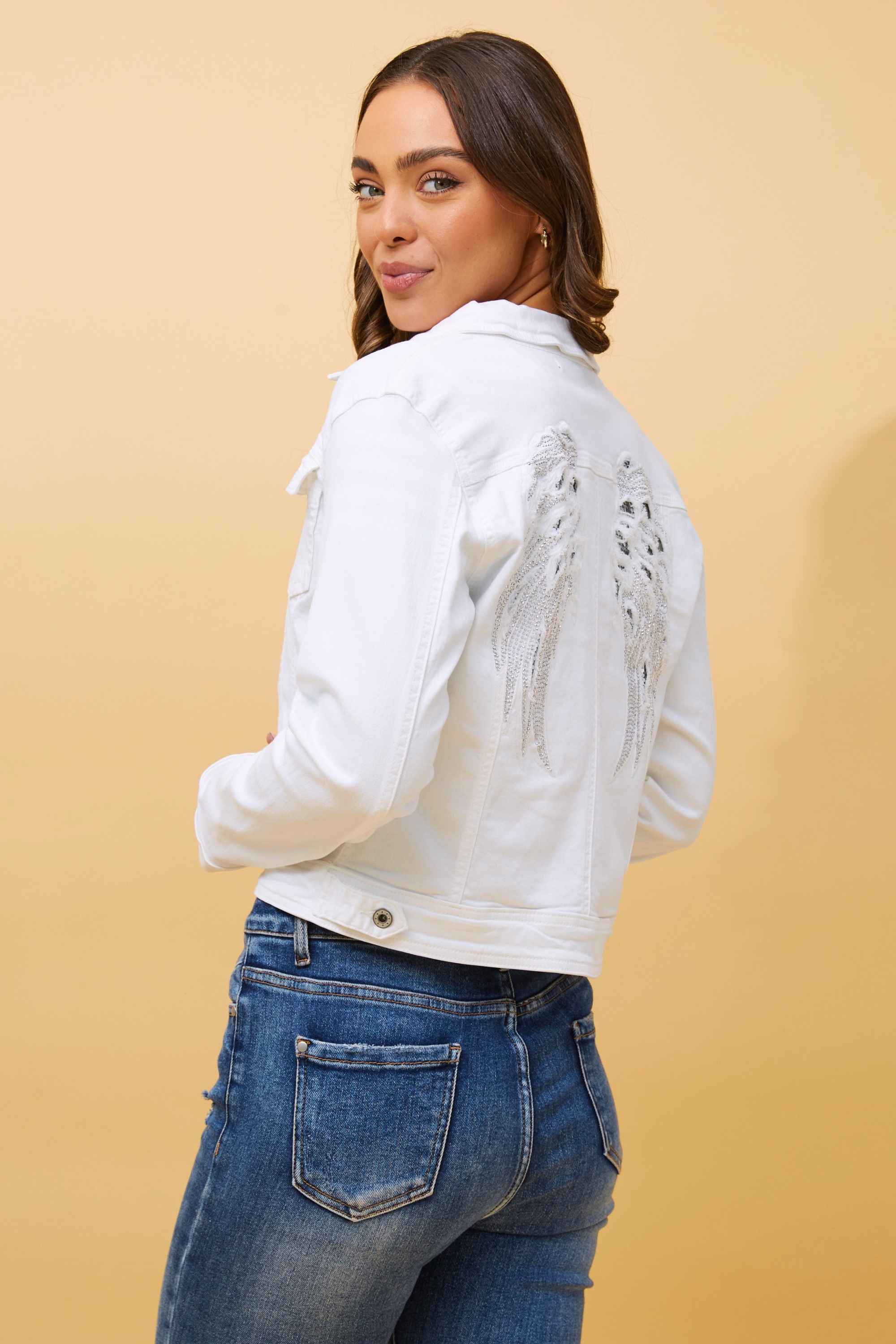 Destiny sequin wing denim jacket & Buy Online & Femme Connection
