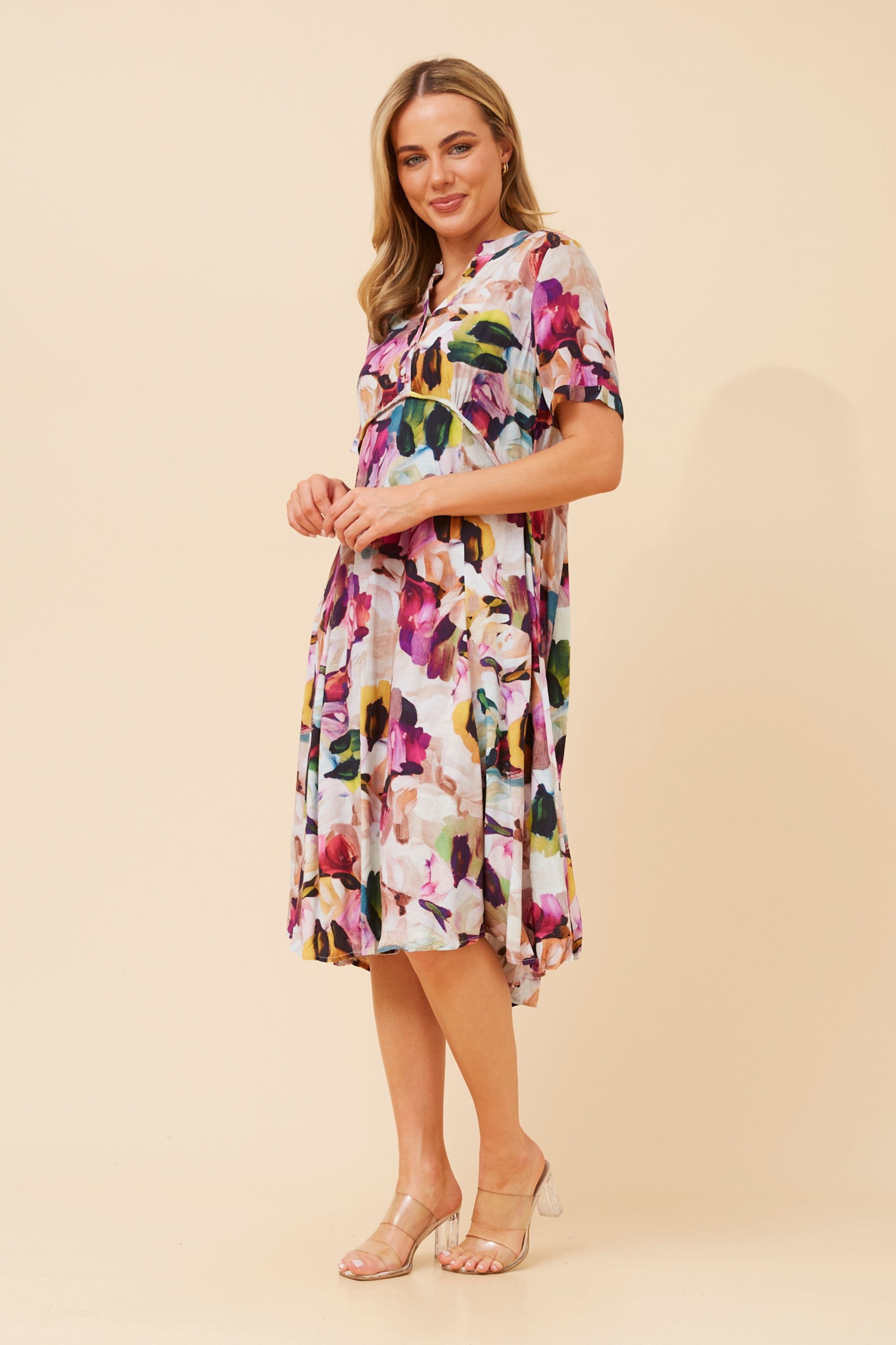 Diem abstract print midi dress & Buy Online & Femme Connection