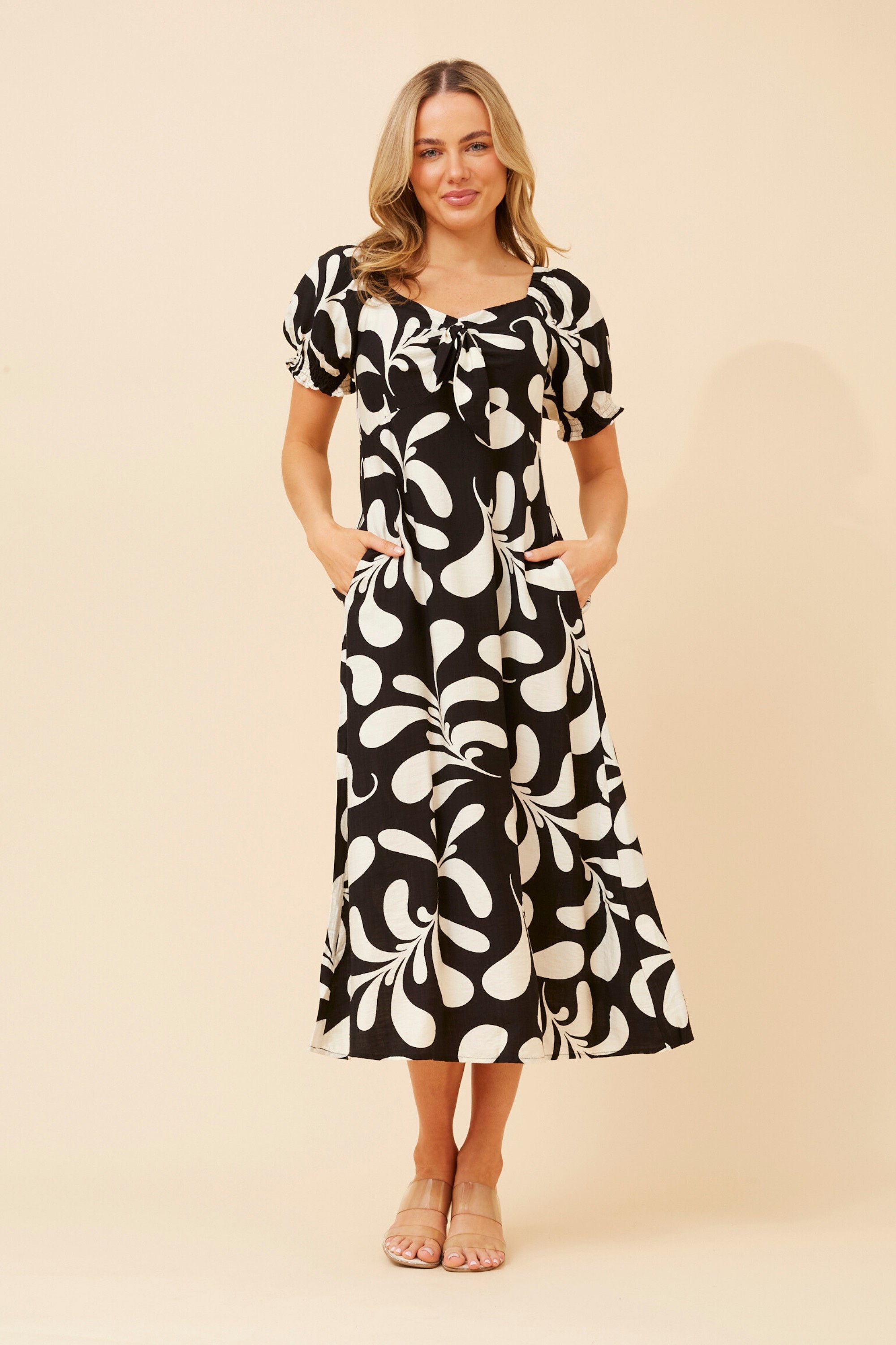 Faith abstract print midi dress & Buy Online & Femme Connection