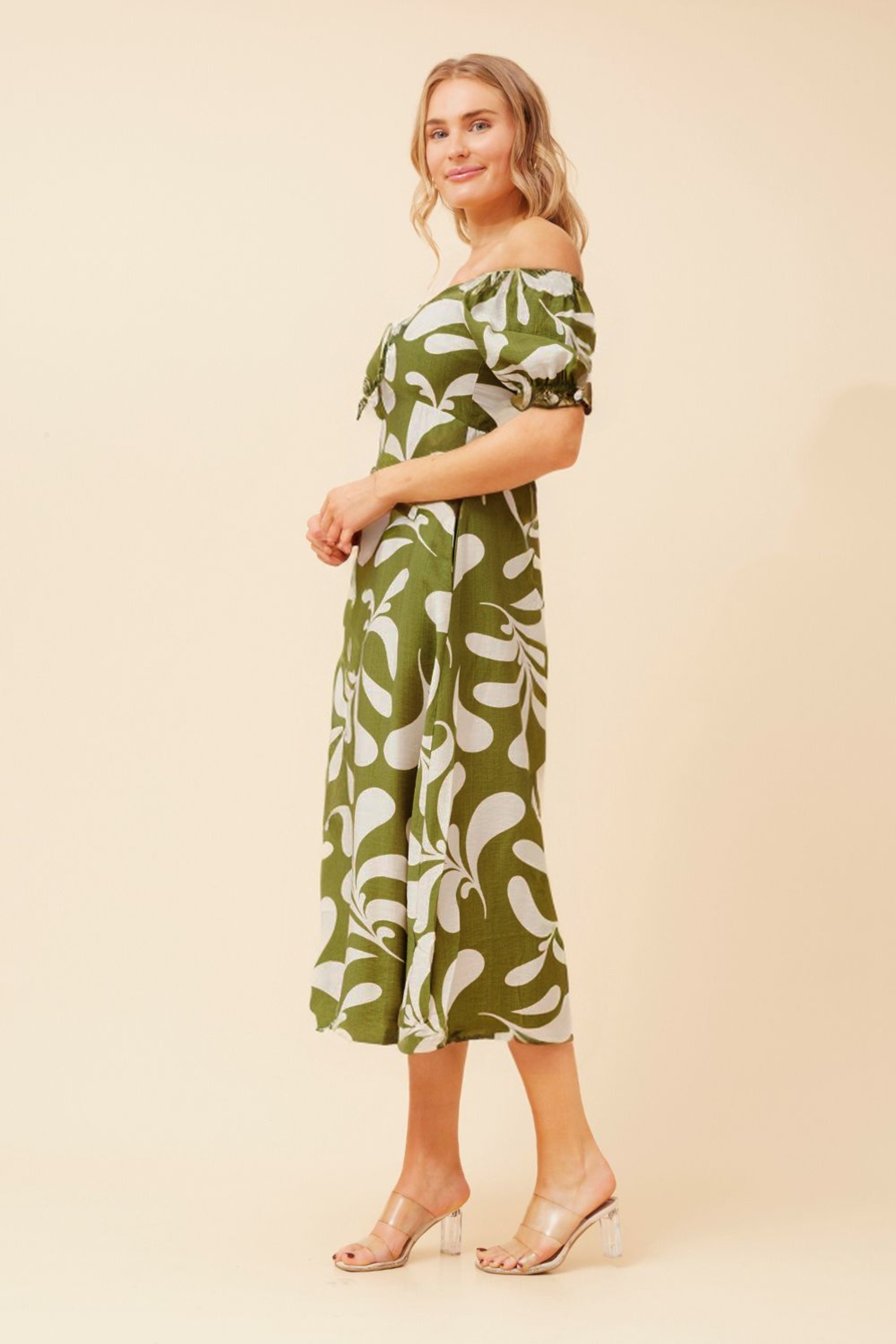 Faith abstract print midi dress & Buy Online & Femme Connection