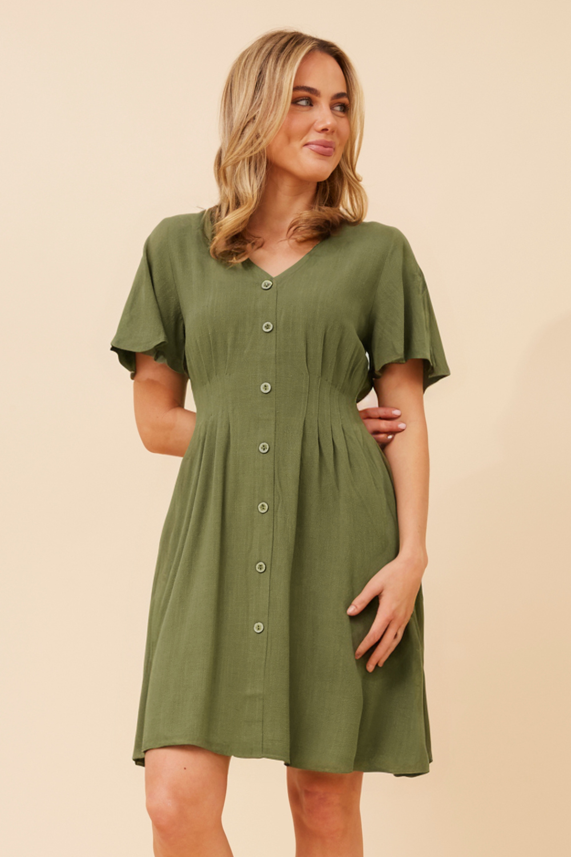 Laikyn linen blend dress & Buy Online & Femme Connection