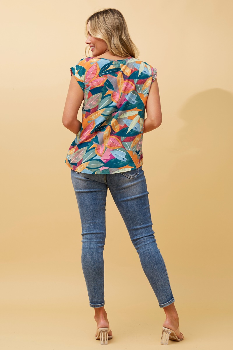 Shelly leaf print shell top & Buy Online & Femme Connection